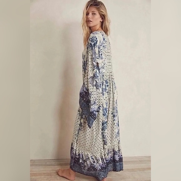 Free People | Dresses | Free People Antoinette Robe Metallic Kimono ...